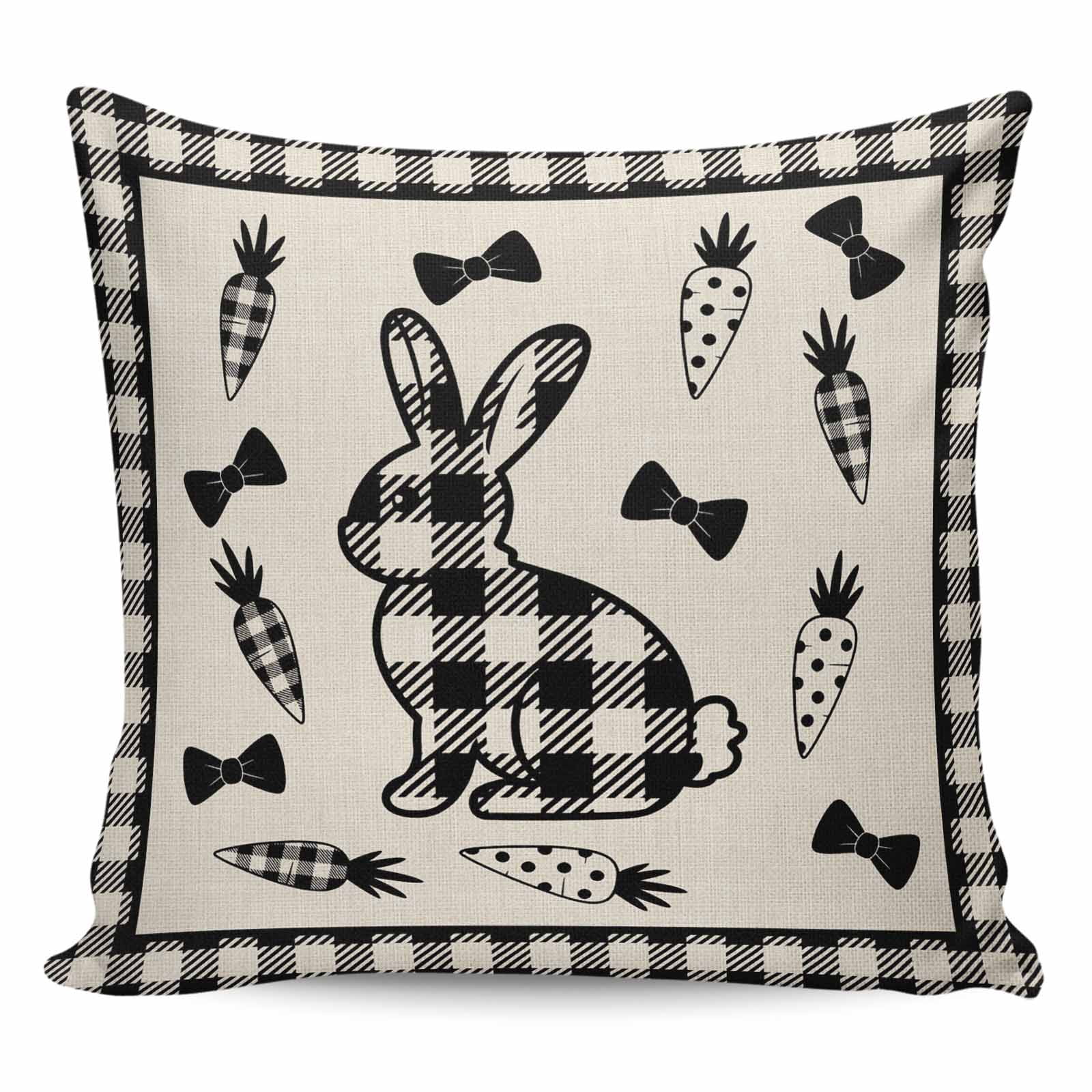 Easter Bunny Pillow Covers 16x16 Inch Decorative Throw Pillow Cover ...