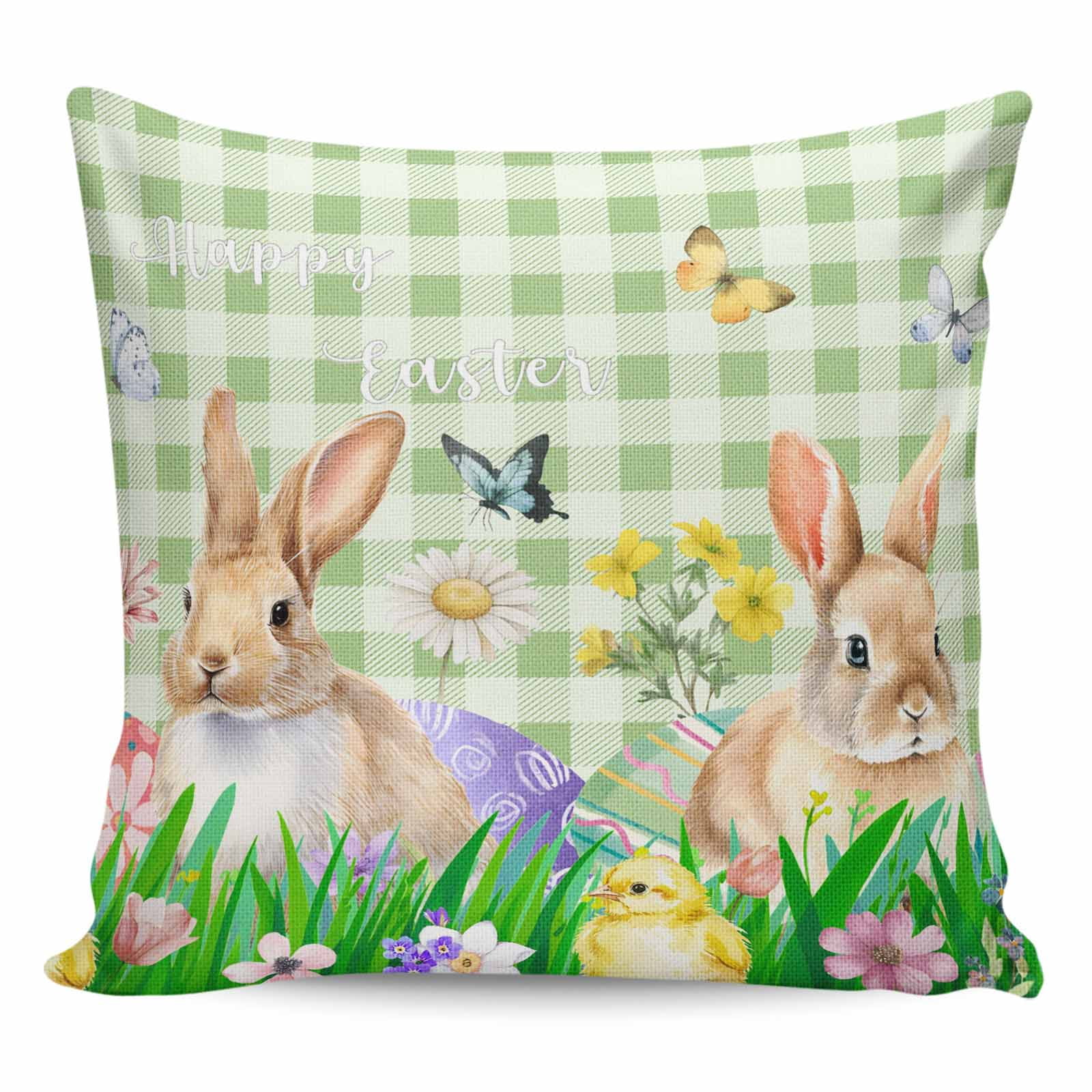 Easter Bunny Pillow Covers 20x20 Inch Decorative Throw Pillow Cover ...