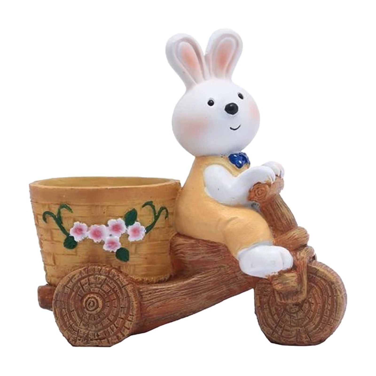 Easter Bunny Planter with Hugging Rabbit - Handmade Resin Indoor ...