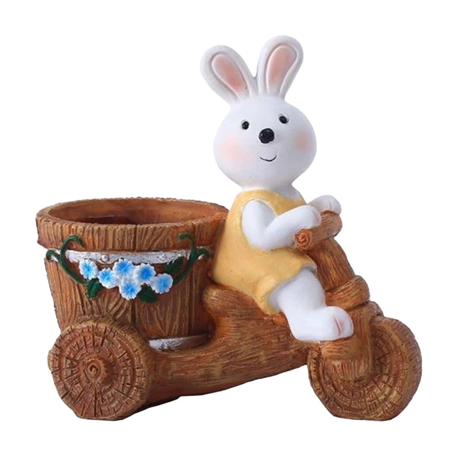 Easter Bunny Planter with Hugging Rabbit - Handmade Resin Indoor ...