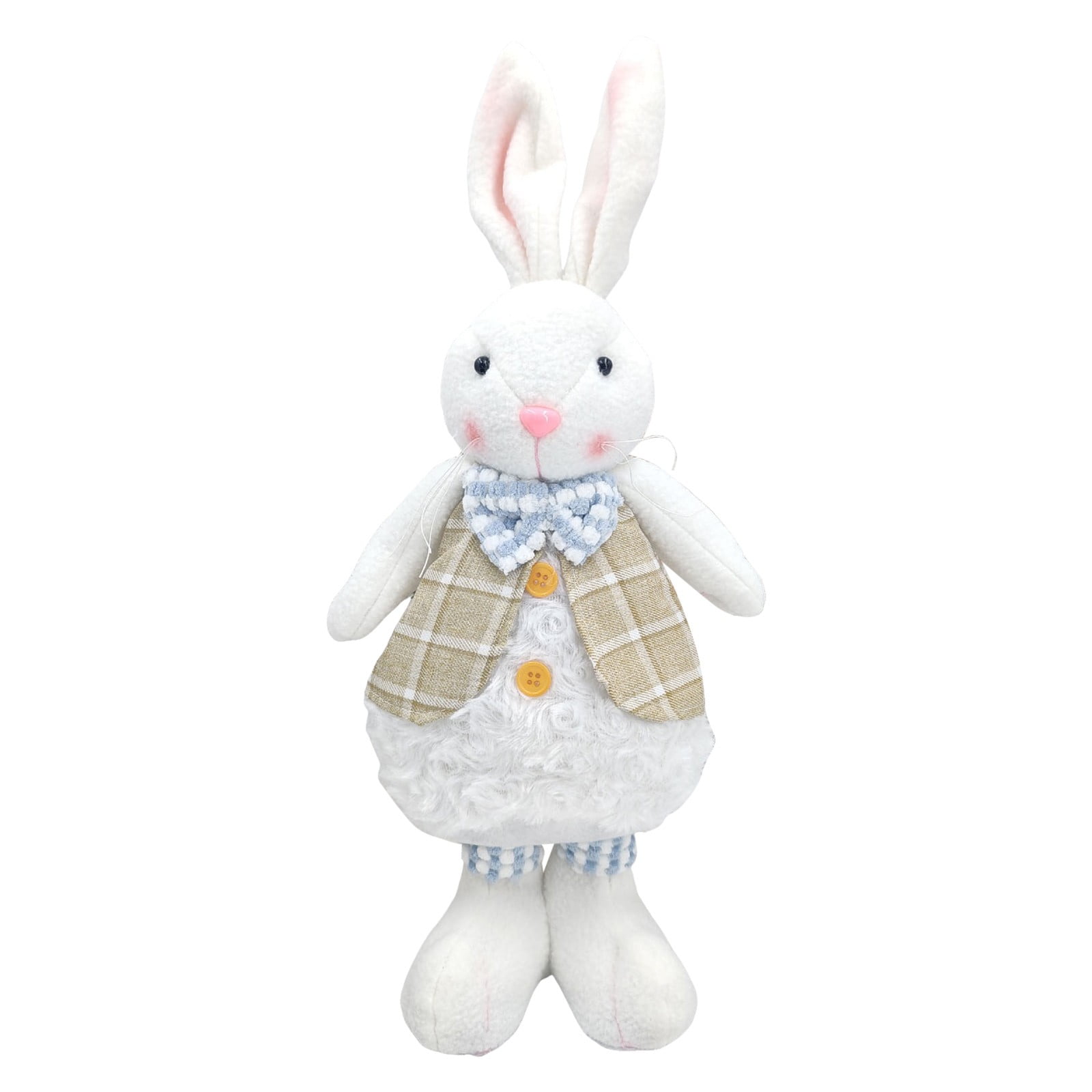 Easter Bunny Plush Decoration Standing Rabbit Extendable Spring Leg ...