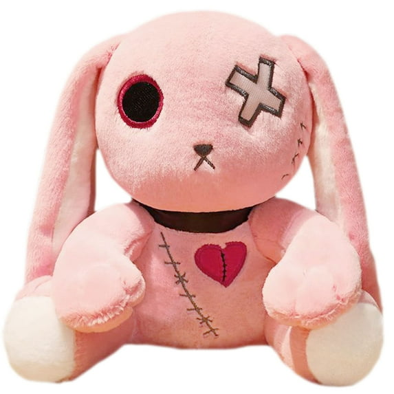 Easter Bunny Plush Doll Creepy Goth Rabbit Plush Bunny Stuffed Animal ...