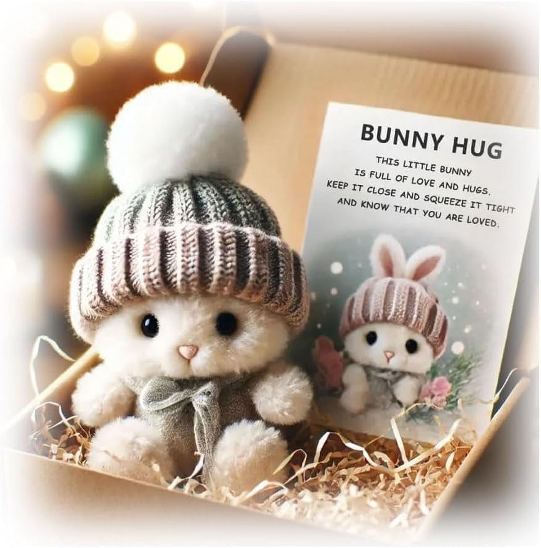 Easter Bunny Plush - Handmade Crochet Mini Rabbit with Inspirational ...