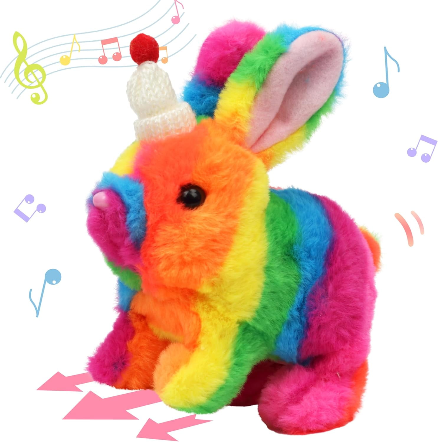 Easter Bunny Plush Toys, 7'' Hopping Rabbit Interactive Electronic Pet ...