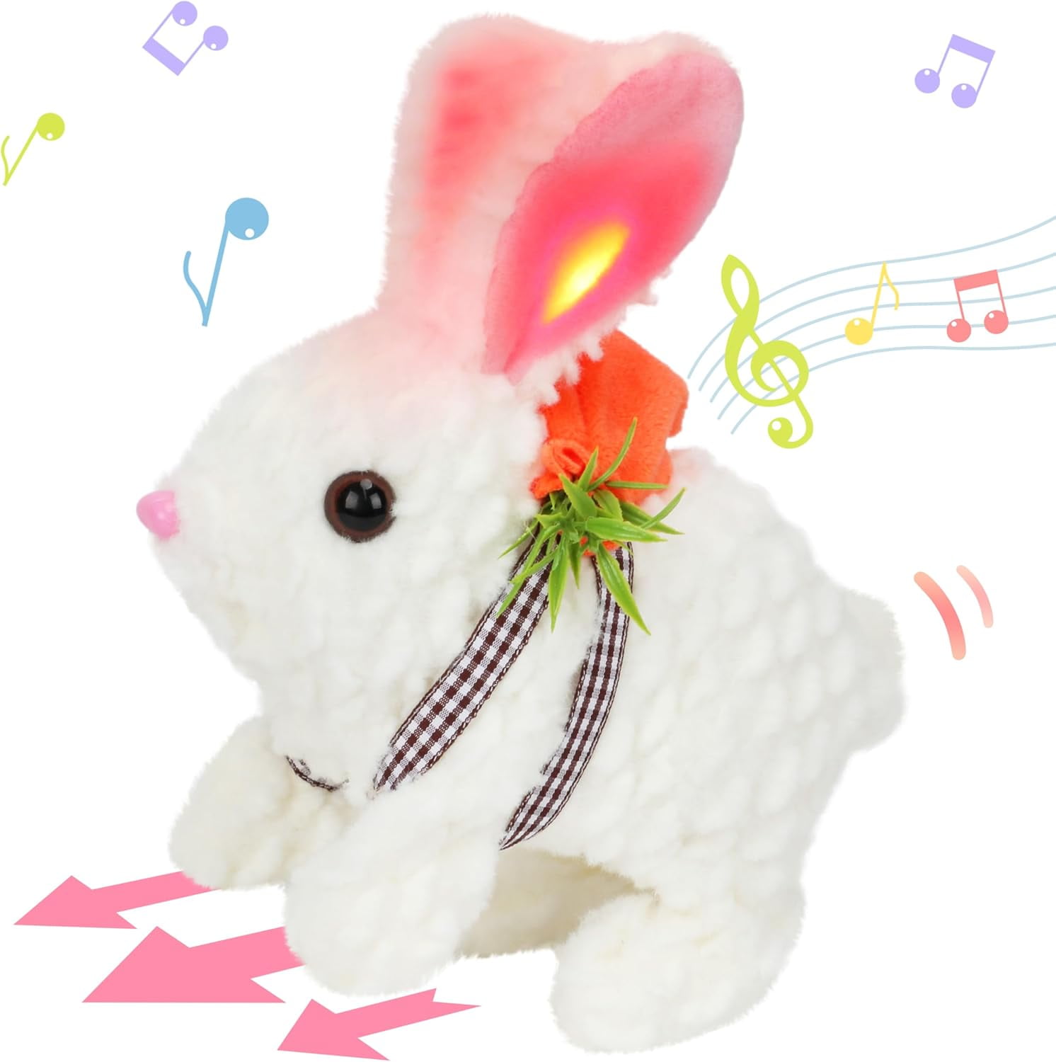Easter Bunny Plush Toys, 7'' Hopping Rabbit Interactive Electronic Pet ...