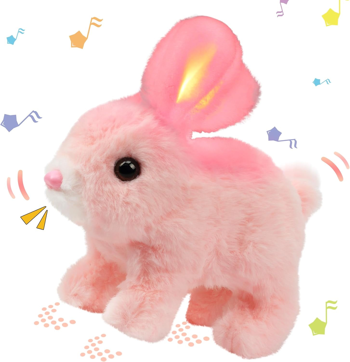 Easter Bunny Plush Toys, 7'' Hopping Rabbit Interactive Electronic Pet ...