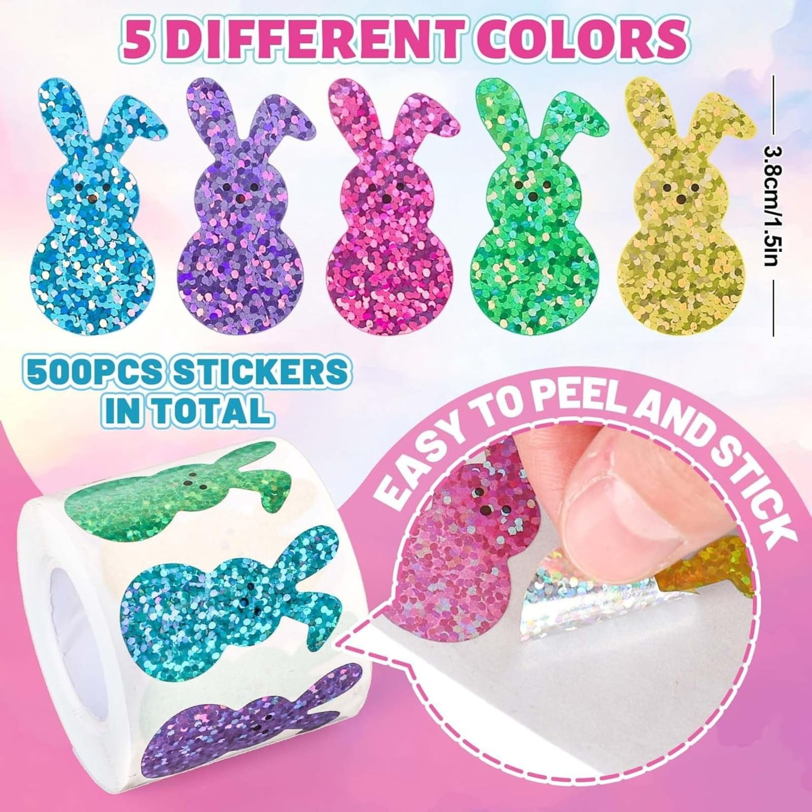 Easter Bunny Plush Toys Peeps Bunny 500 Easter Bunny Stickers, Labels ...