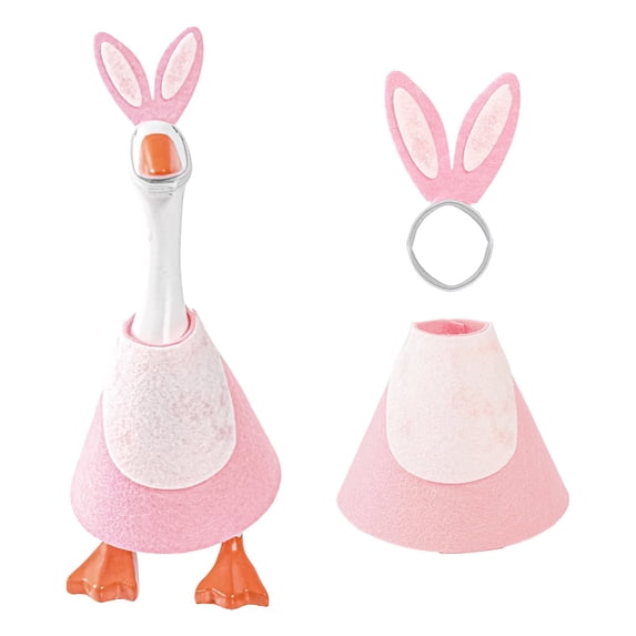 Easter Bunny Porch Goose Outfit, Spring Gooses Statue Clothes with ...