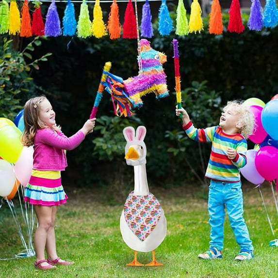 Easter Bunny Porch Goose Outfits And Pet Scarf For Outdoor Yard Party ...