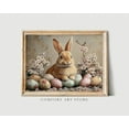 Easter Bunny Print Easter Rabbit Antique Spring Flower Easter Eggs ...