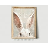 Easter Bunny Print Easter Rabbit Ears Neutral Spring Impasto Painting ...