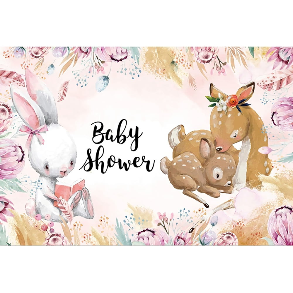 Easter Bunny Rabbit Backdrops Pink Flowers Some Bunny is Turning One ...