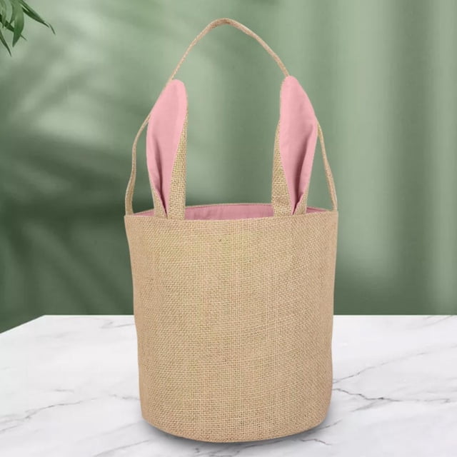 ‎Easter Bunny Rabbit Bag with Ears Egg Hunt Bags with Handles for Girls ...