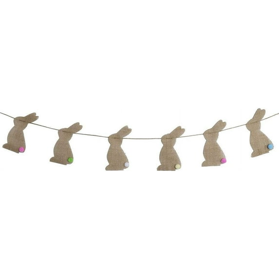Easter Bunny Rabbit Burlap Banner Bunting Garland, Easter Decorations ...