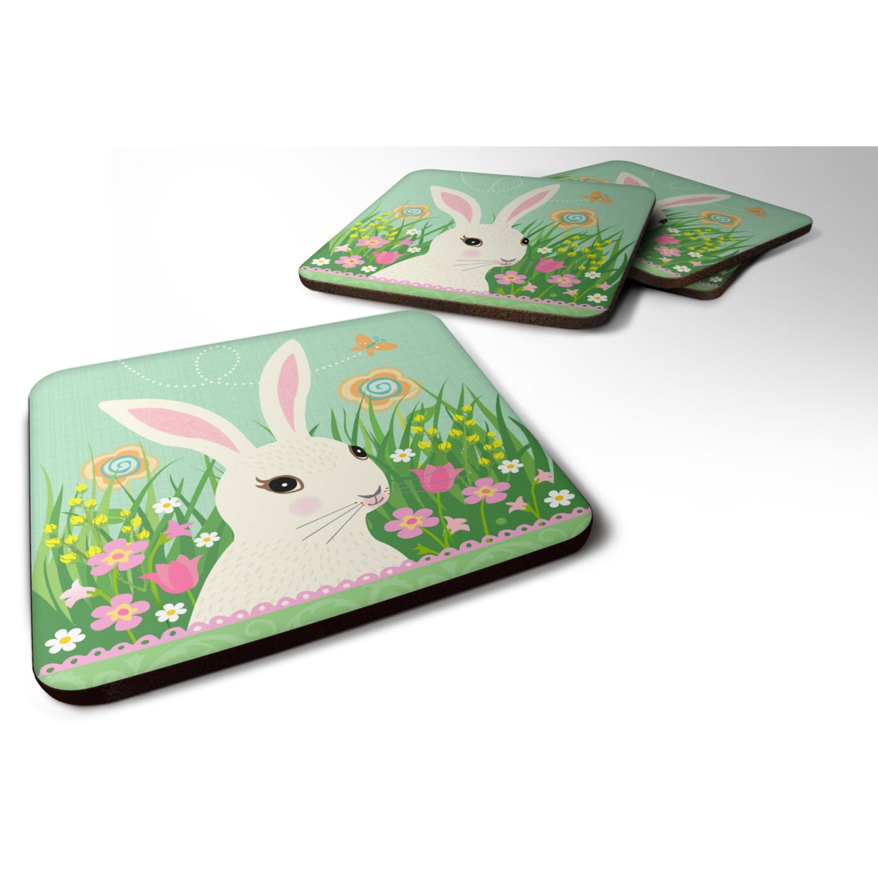 Easter Bunny Rabbit Foam Coaster Set of 4 - Walmart.com