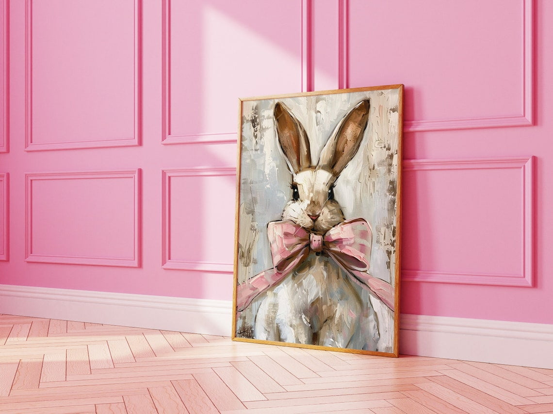 Easter Bunny Rabbit Print Easter Nursery Decor Grandmillenial Print ...