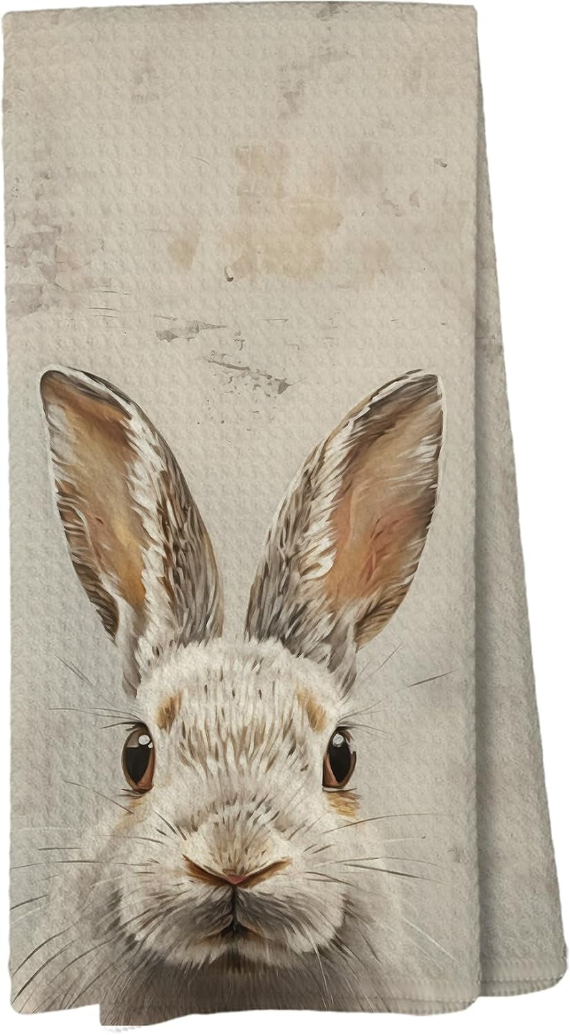 Easter Bunny Rabbit Print Kitchen Towels And Dishcloths 16X24 Inches ...