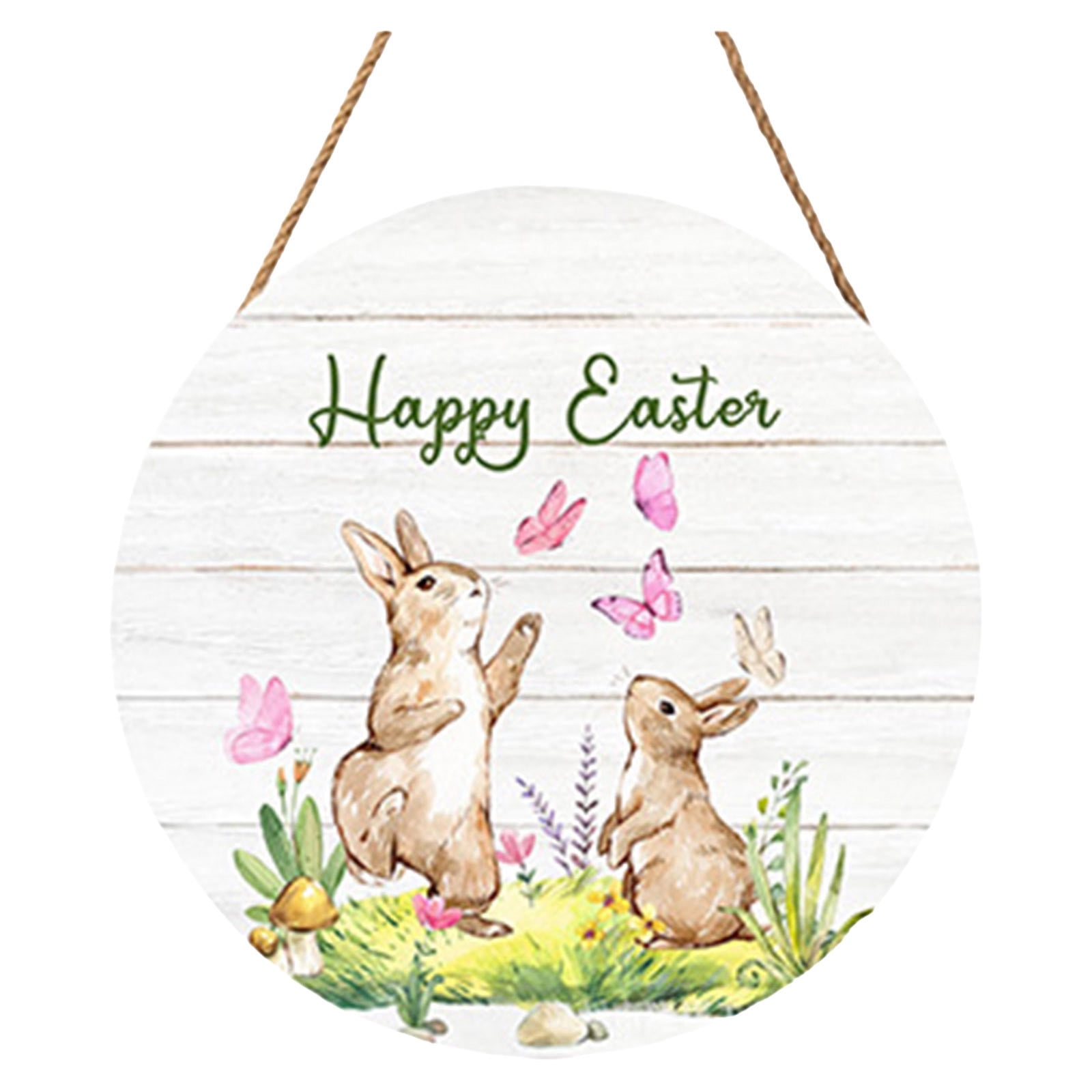 Easter Bunny Rabbit Sign For Front Door Decor Wood Door Hanger For ...