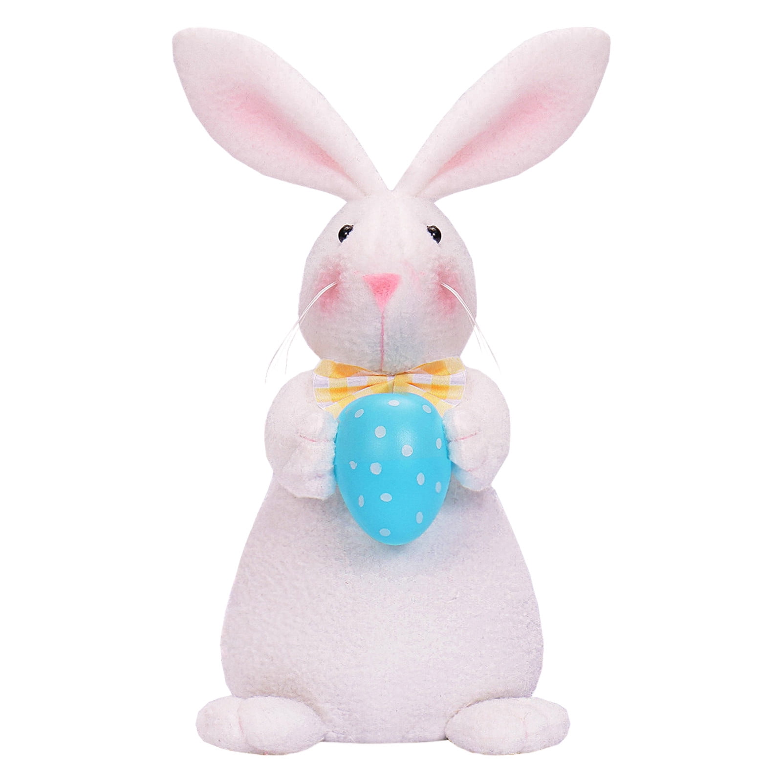 Easter Bunny Rabbit Stuffed Animal Plush Holding Carrot and Egg Plush ...