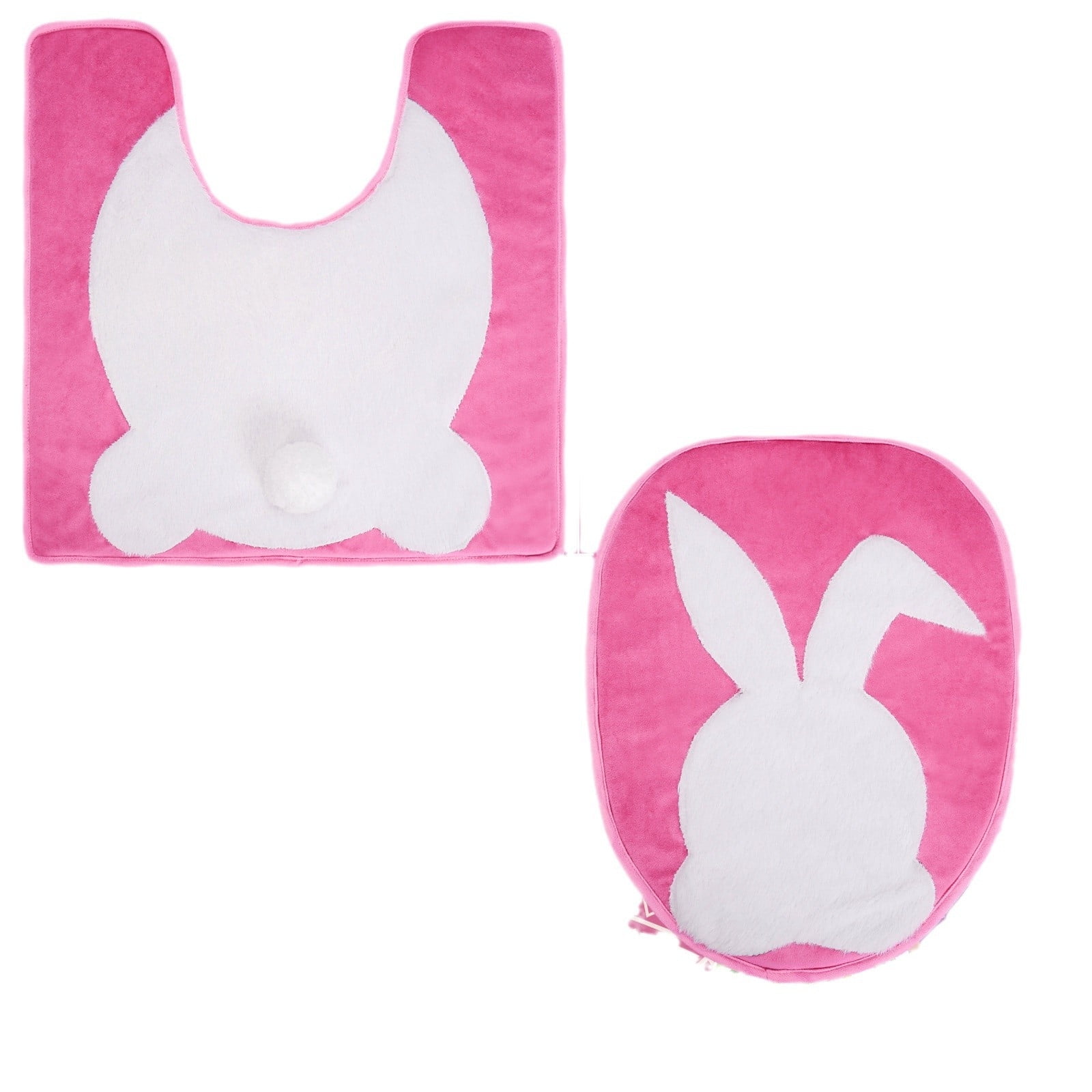 Easter Bunny Rabbit Toilet Mat Soft Non- Absorbent Bathroom Rug ...