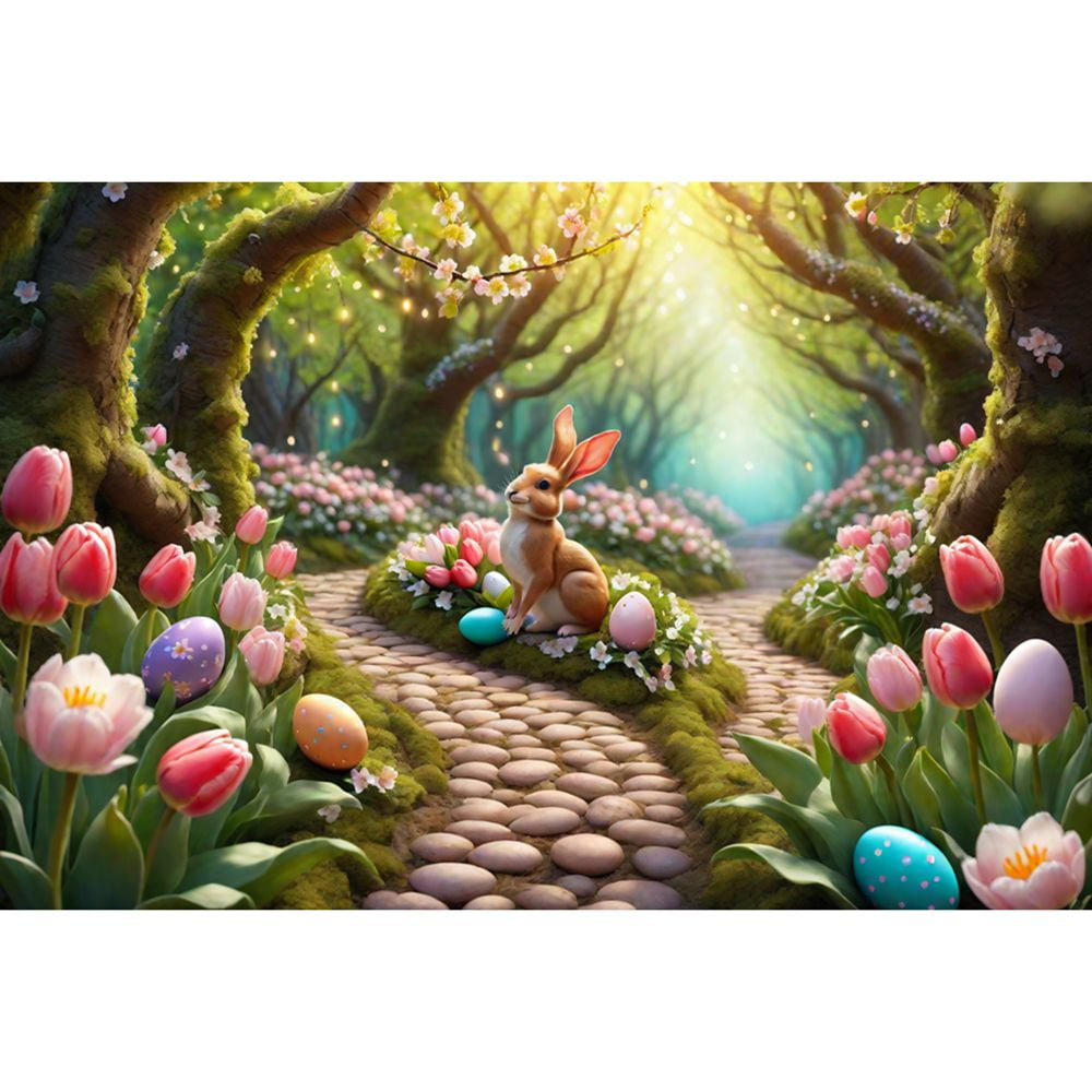 Easter Bunny Rabbit024 Backdrops for Photography Spring Gre Fairy ...