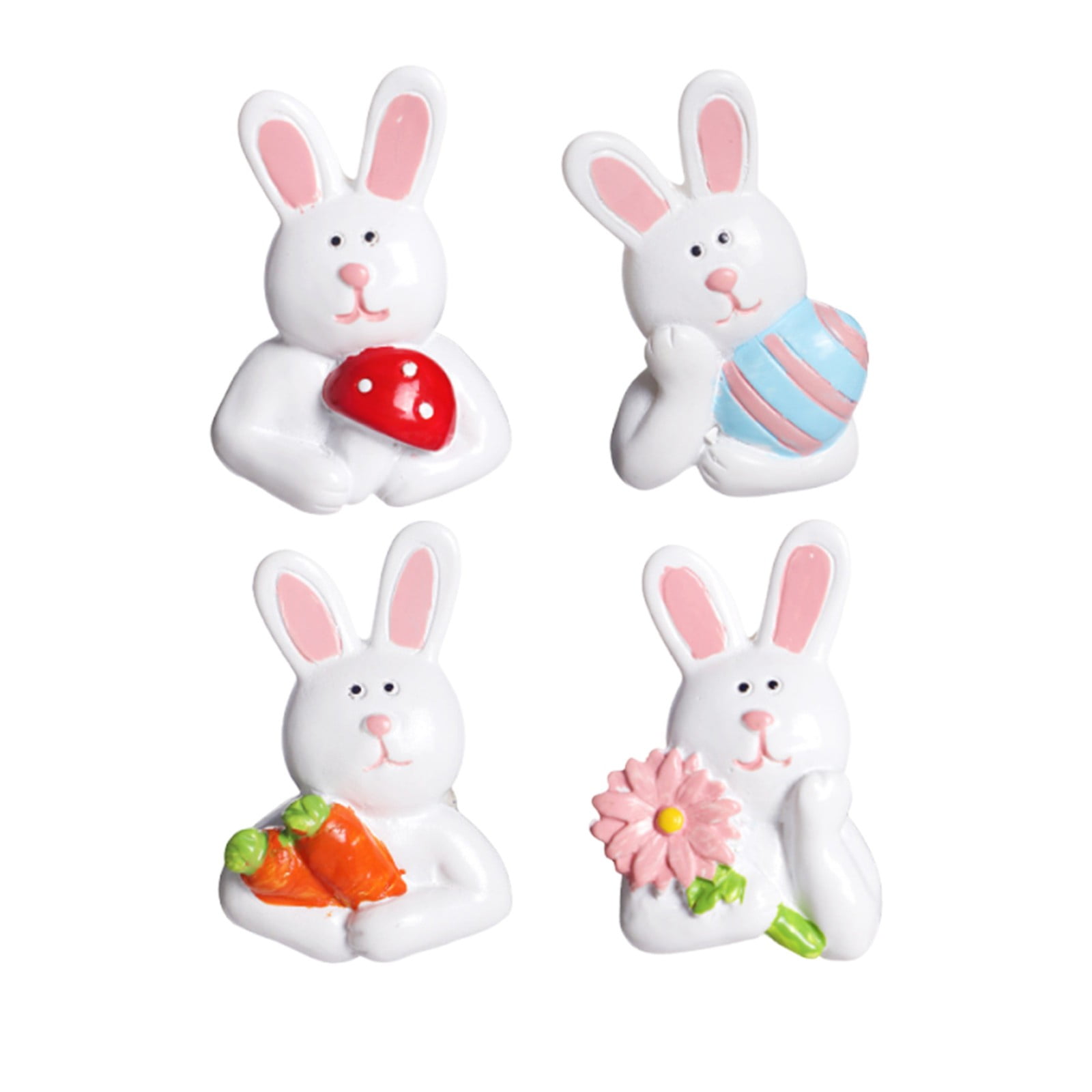 Easter Bunny Refrigerator Magnets 4 Piece Set Decorative 3D Resin ...