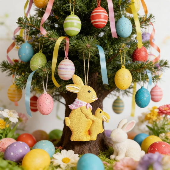 Easter Bunny Resin Pendant Hanging Ornament With Carrot Design For ...