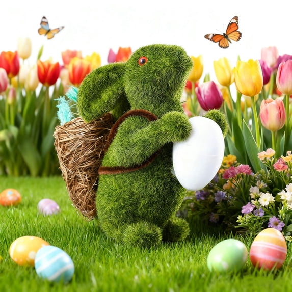 Easter Bunny Resin Rabbits Ornament Handcrafted Small Animals Plastic ...