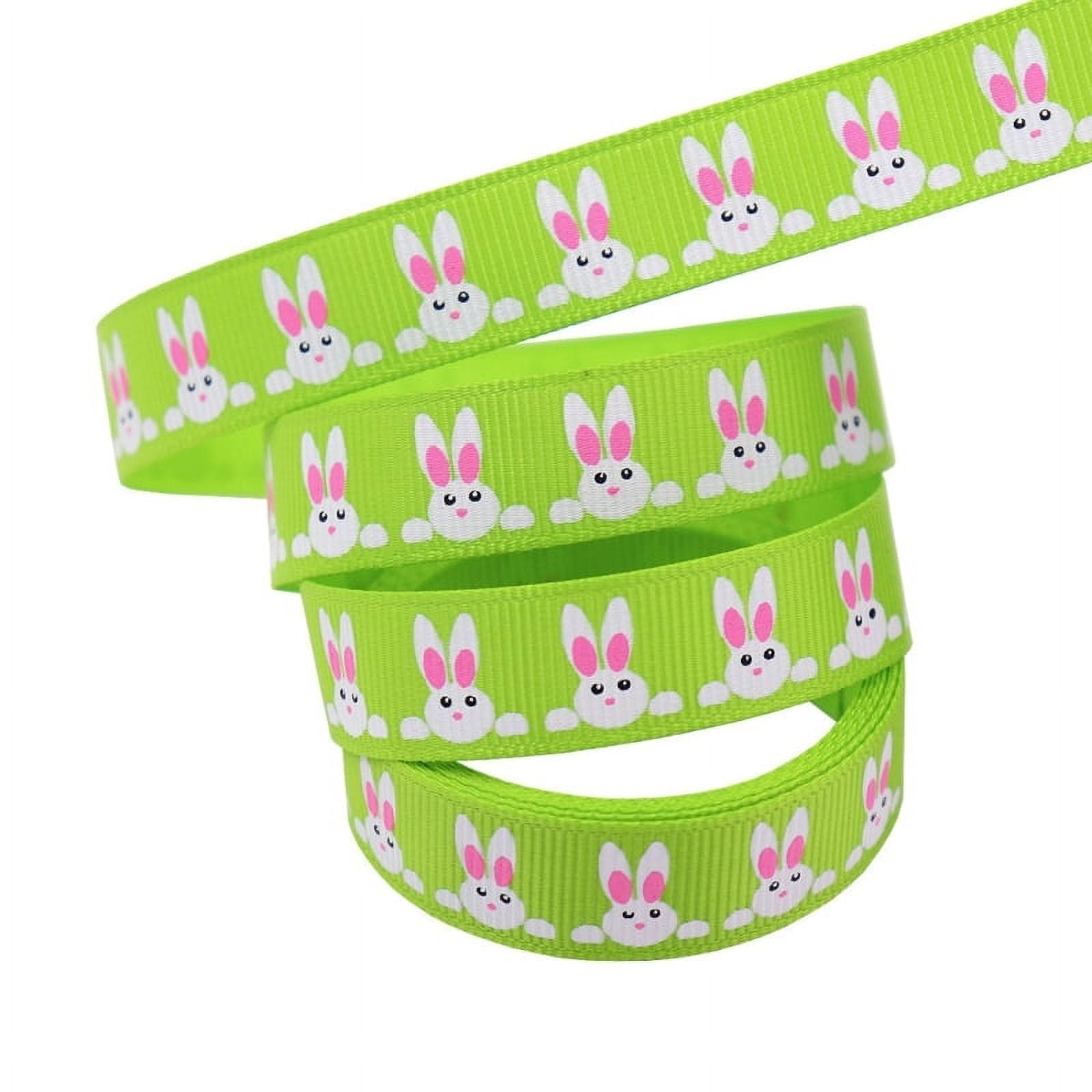 Easter Bunny Ribbon 5 Yard Wired Edge Ribbons Roll Craft Decorating ...