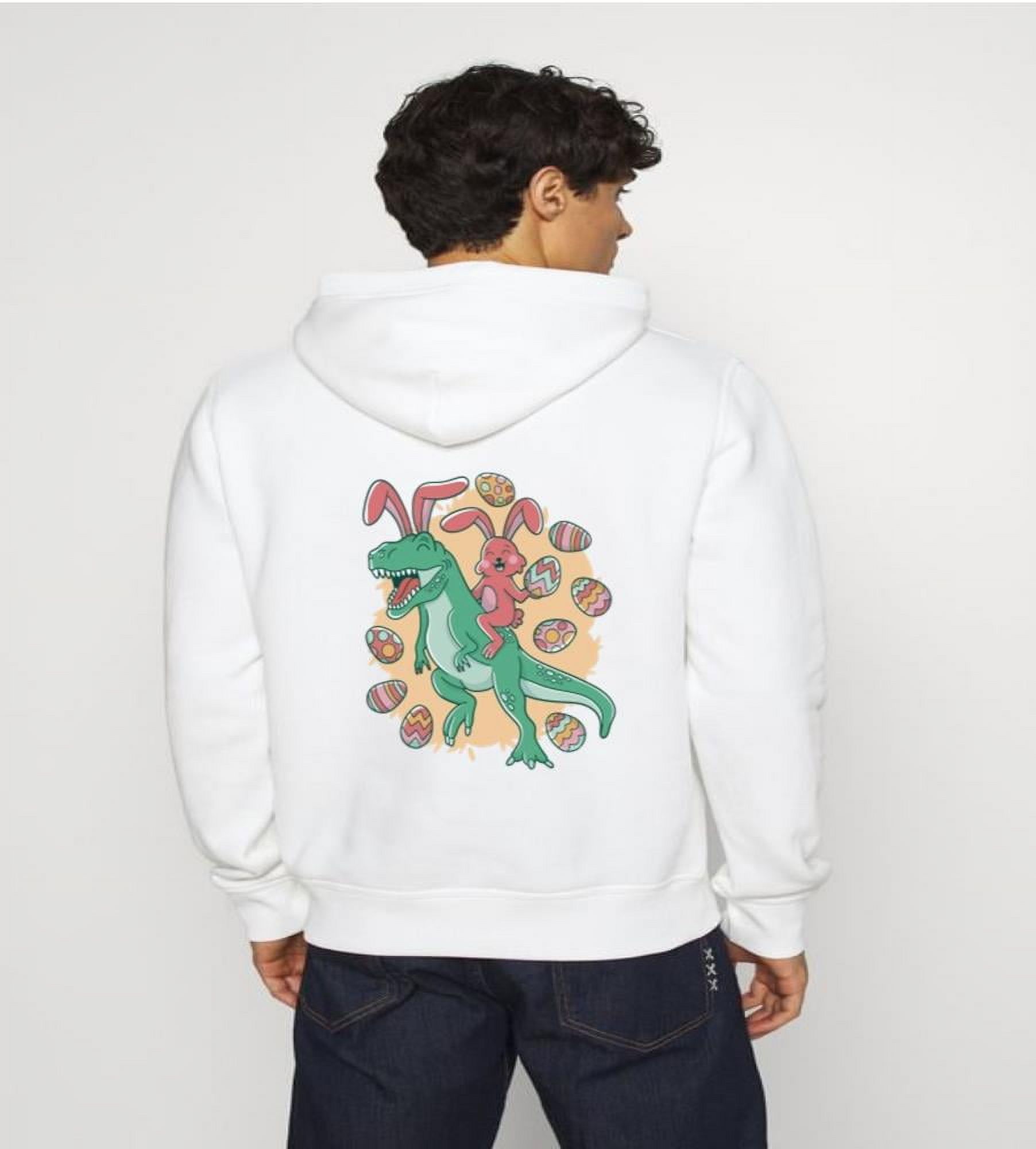 Easter Bunny Riding T-Rex Hoodie – Playful Design Combining Holiday ...