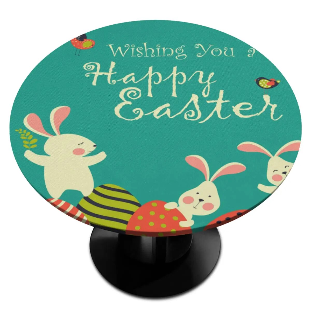 Easter Bunny Round Fitted Tablecloth with Elastic Edge Table Cover ...