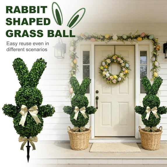 Easter Bunny Shape Garden Stakes Outdoor Decorations - 35.43inch ...