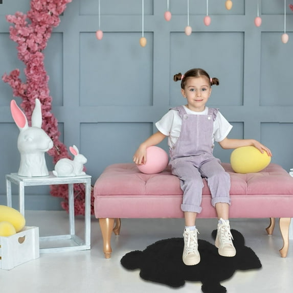 Easter Bunny Shaped Cute Rabbit Welcome Floor Mat Non-Slip Entrance ...