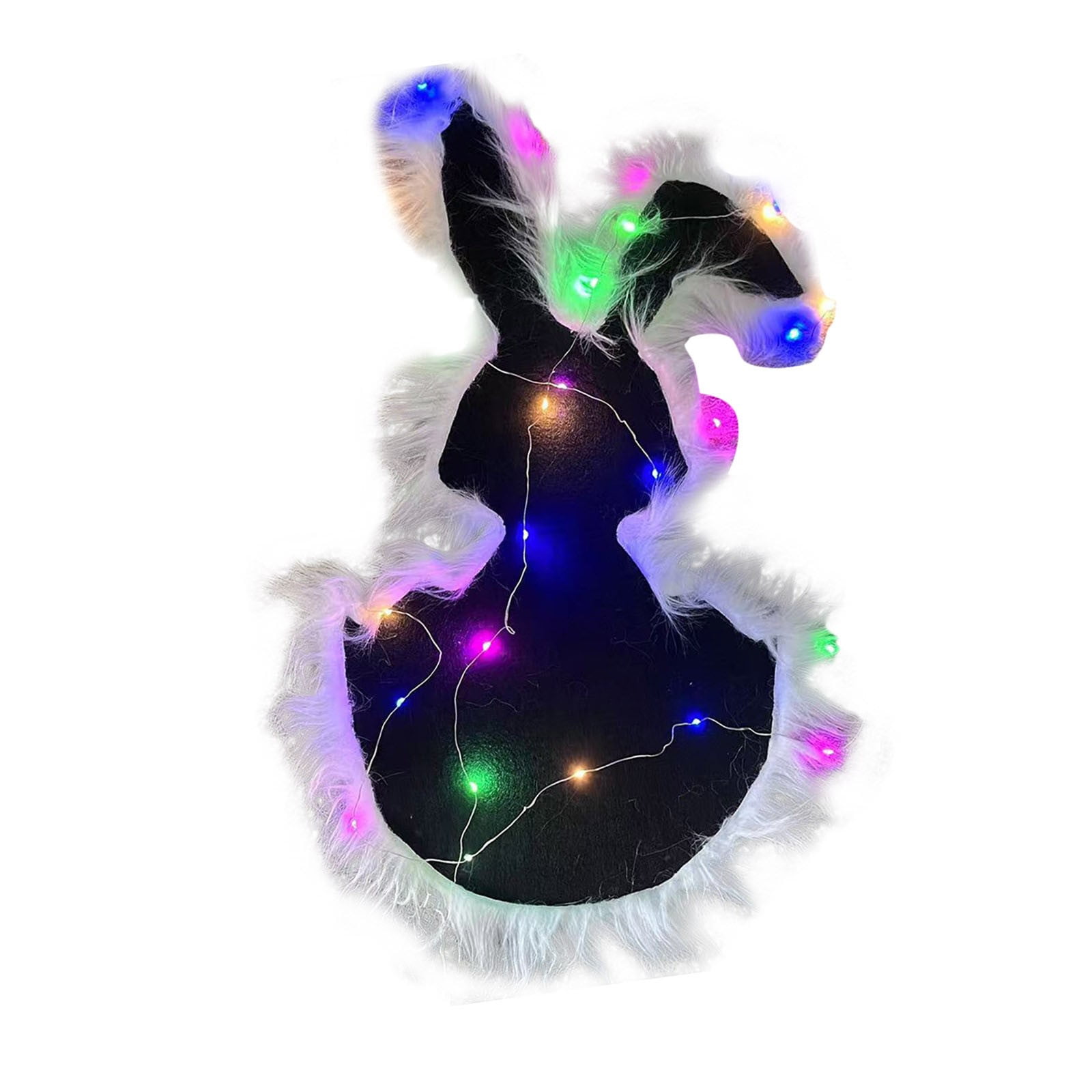 Easter Bunny Shaped Door Mat Light Up Felt Bunny Easter Black Bunny ...