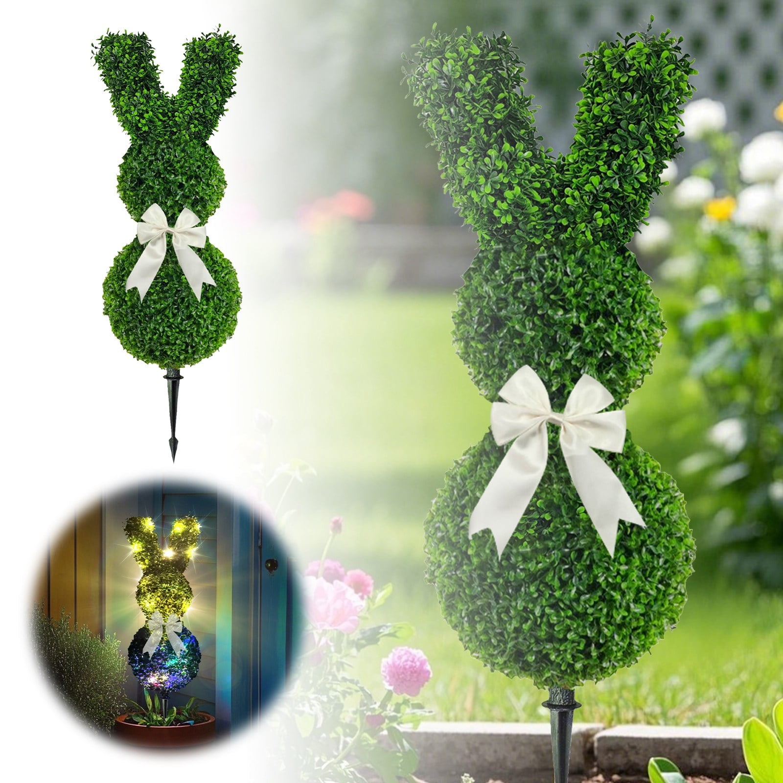 Easter Bunny Shaped Topiary Trees–3ft High Easter Artificial Boxwood ...