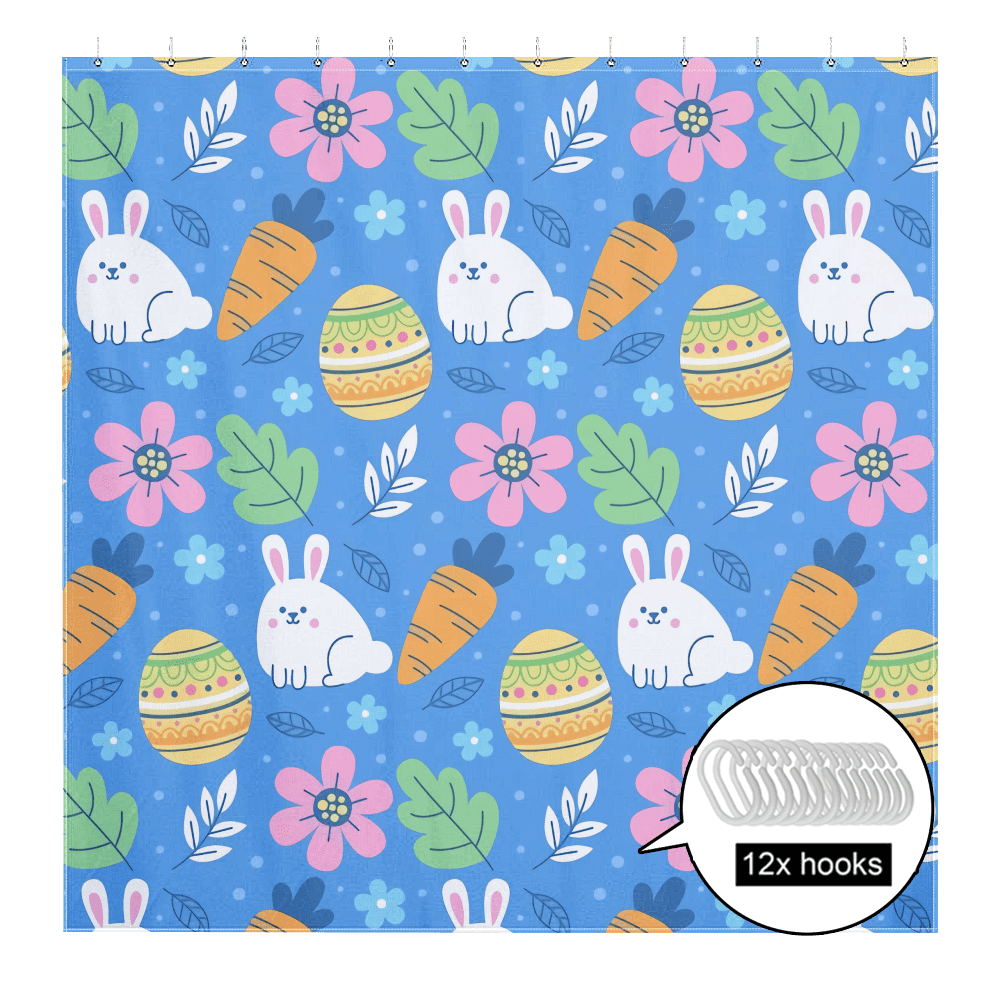 Easter Bunny Shower Curtain for Bathroom,Shower Curtain Bathroom with ...