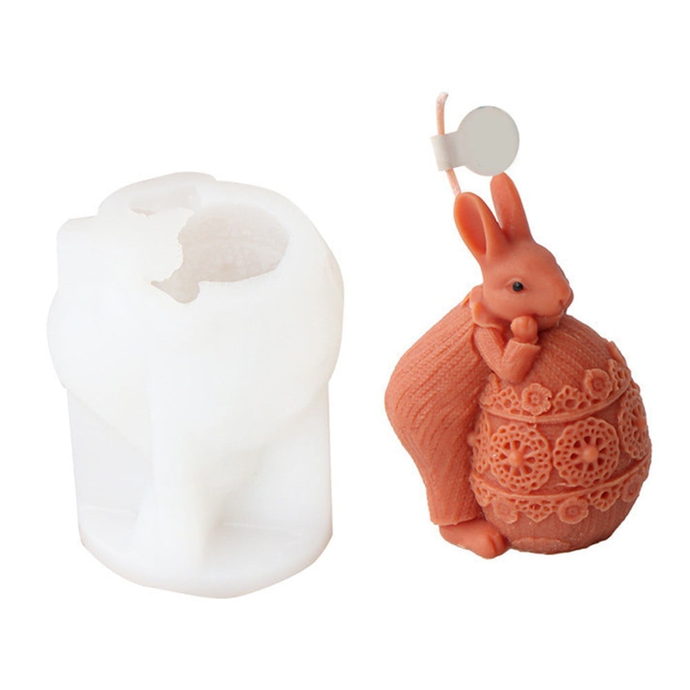 Easter Bunny Silicone Moulds, Easter Egg Rabbit Silicone Mould,Epoxy ...