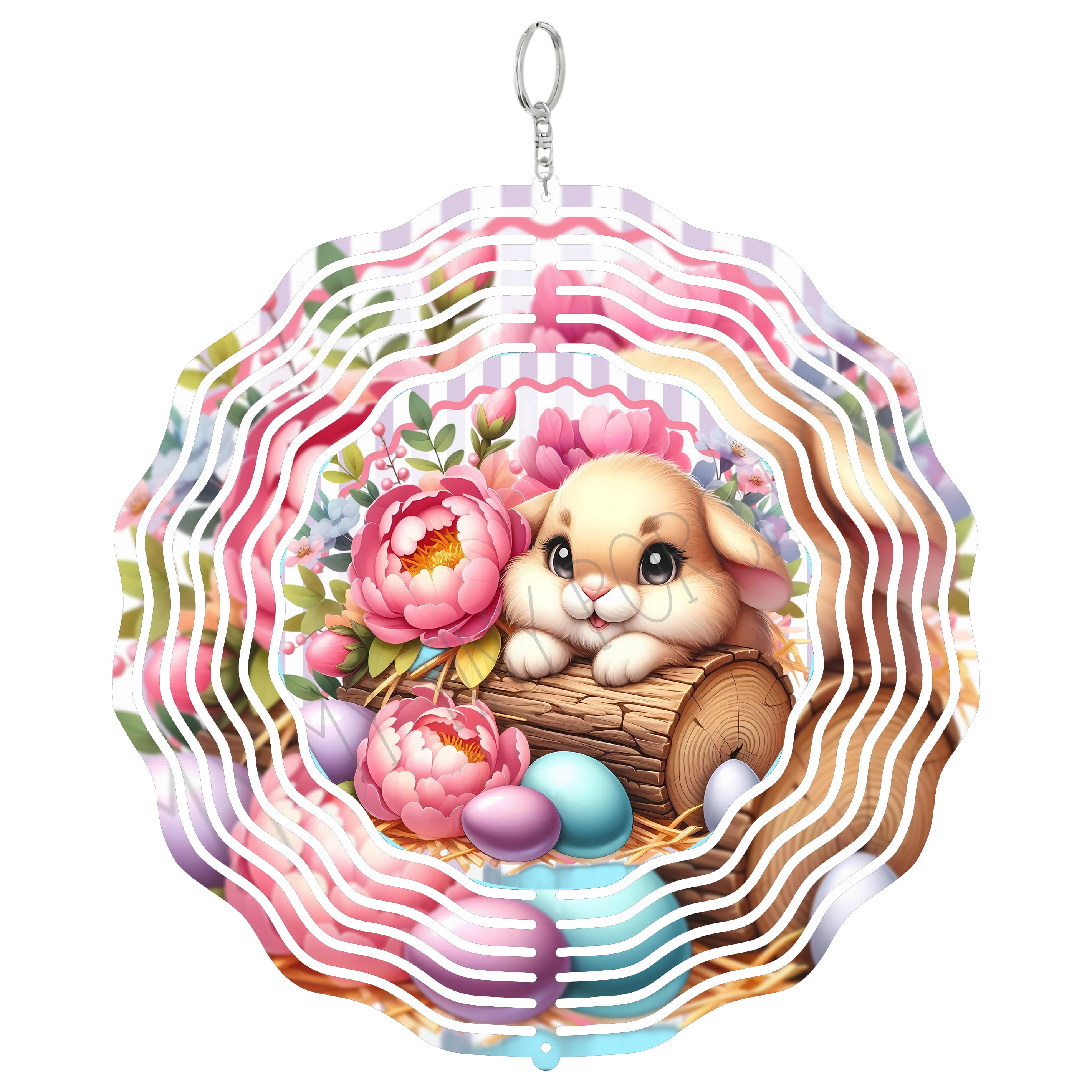 Easter Bunny Spring Vibes 3D Wind Spinner, Sublimation Design, Rabbit ...