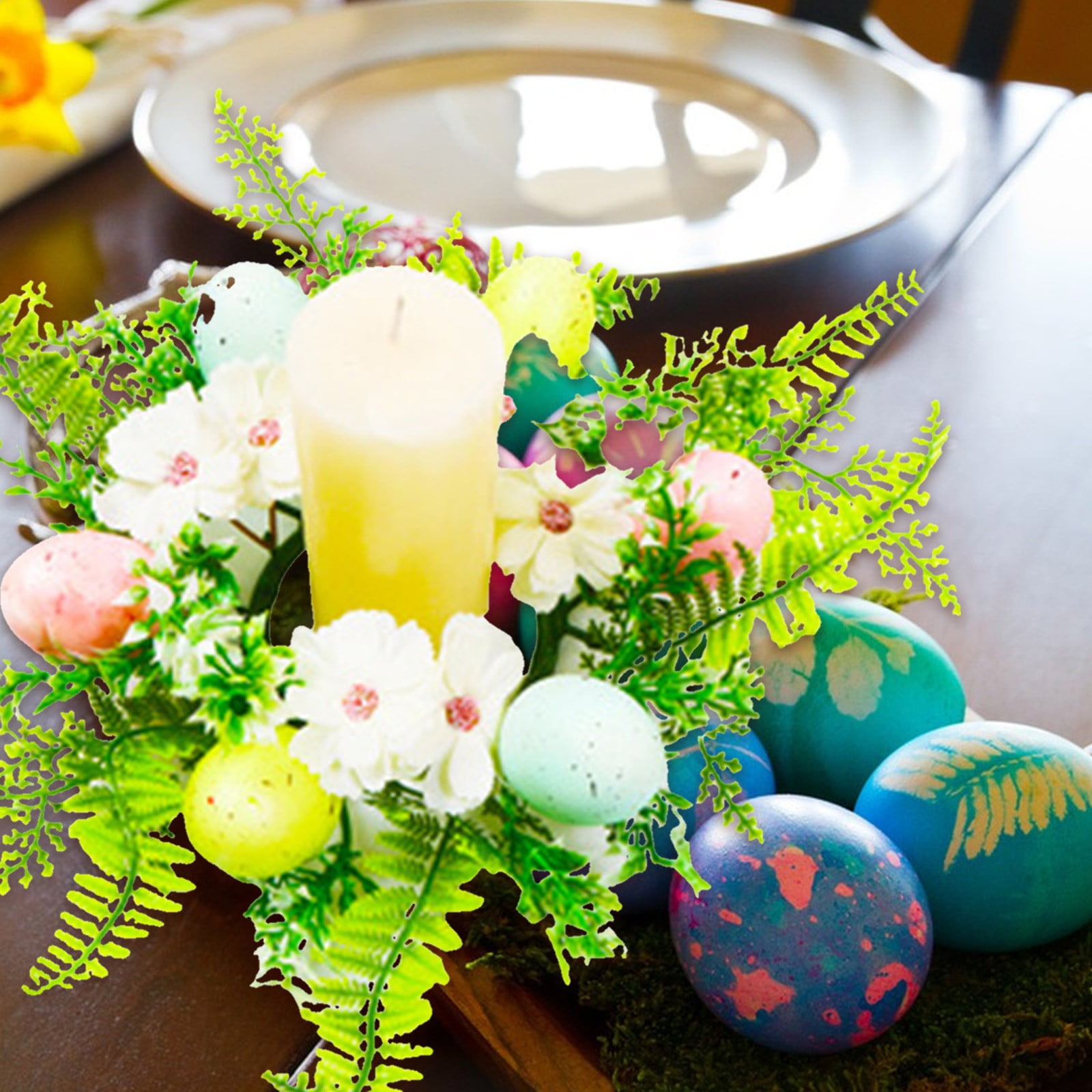 Easter Bunny Spring Wreath with Egg Twig and Berries Green Rabbit ...
