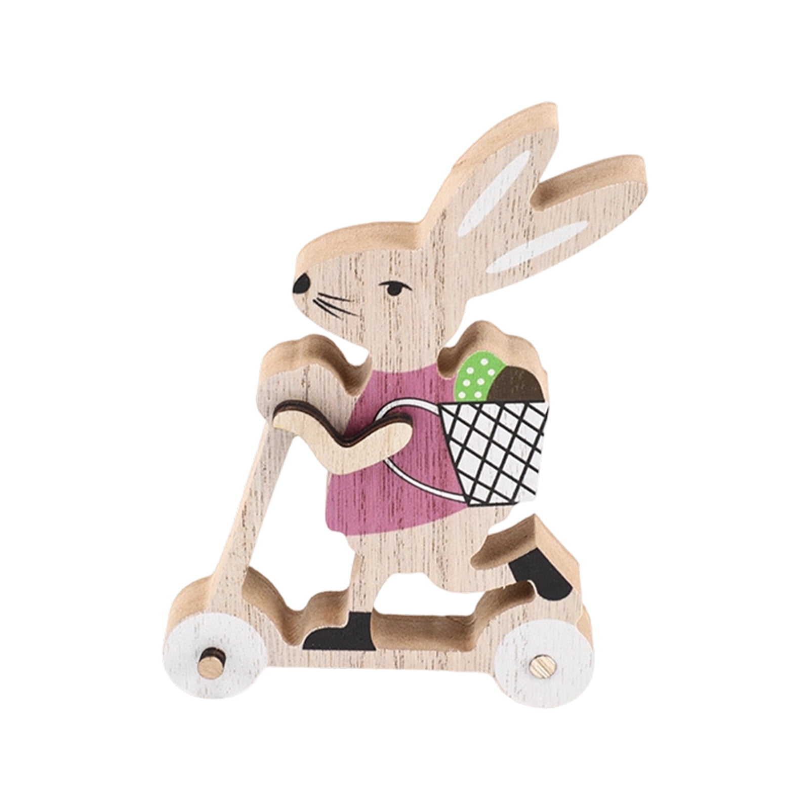 Easter Bunny Stackable Wooden Craft Set, Rabbit Figurines with Baskets ...
