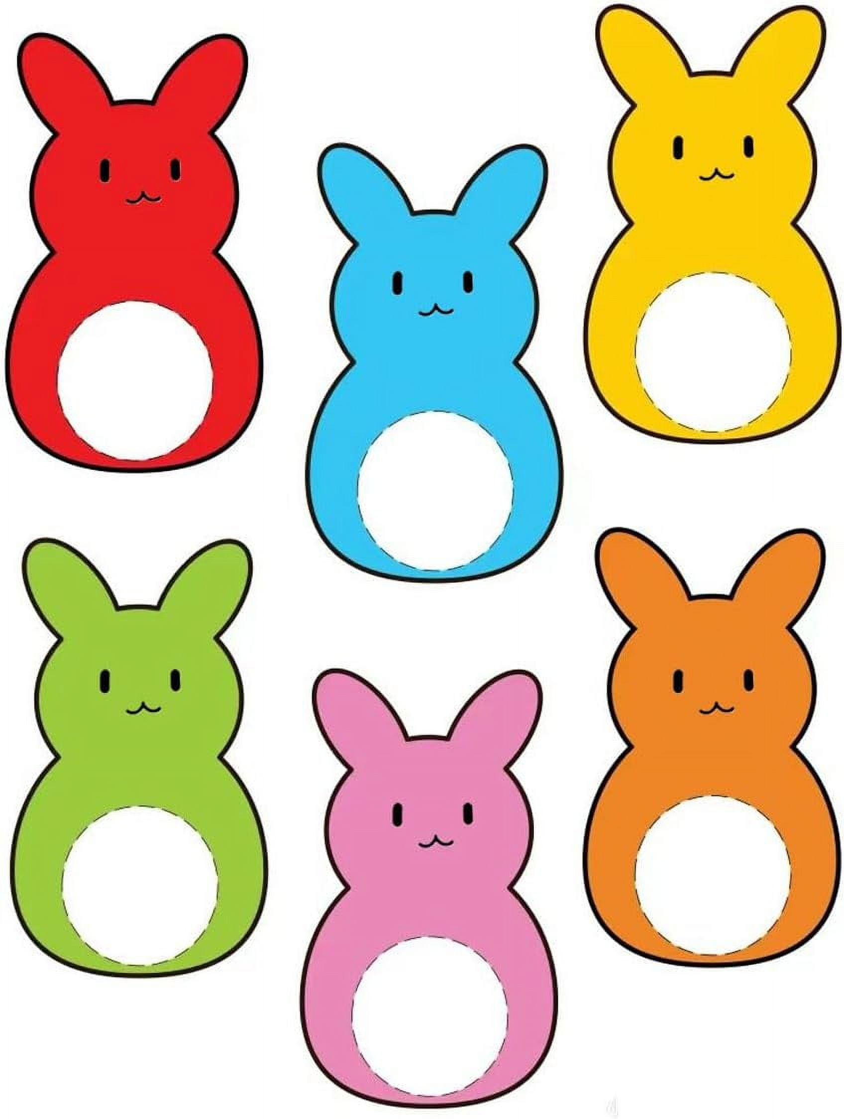 Easter Bunny Stickers 1×2inch Colorful Bunny Decals Rabbit Shape Labels ...