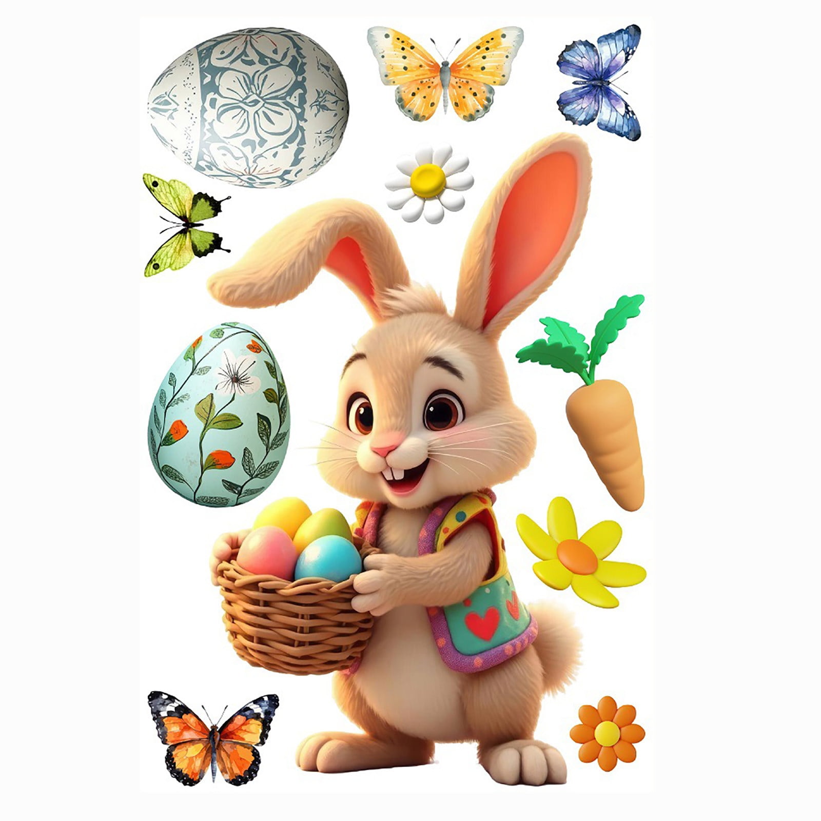 Easter Bunny Stickers - Festive Window Decor, Easter Window Stickers ...