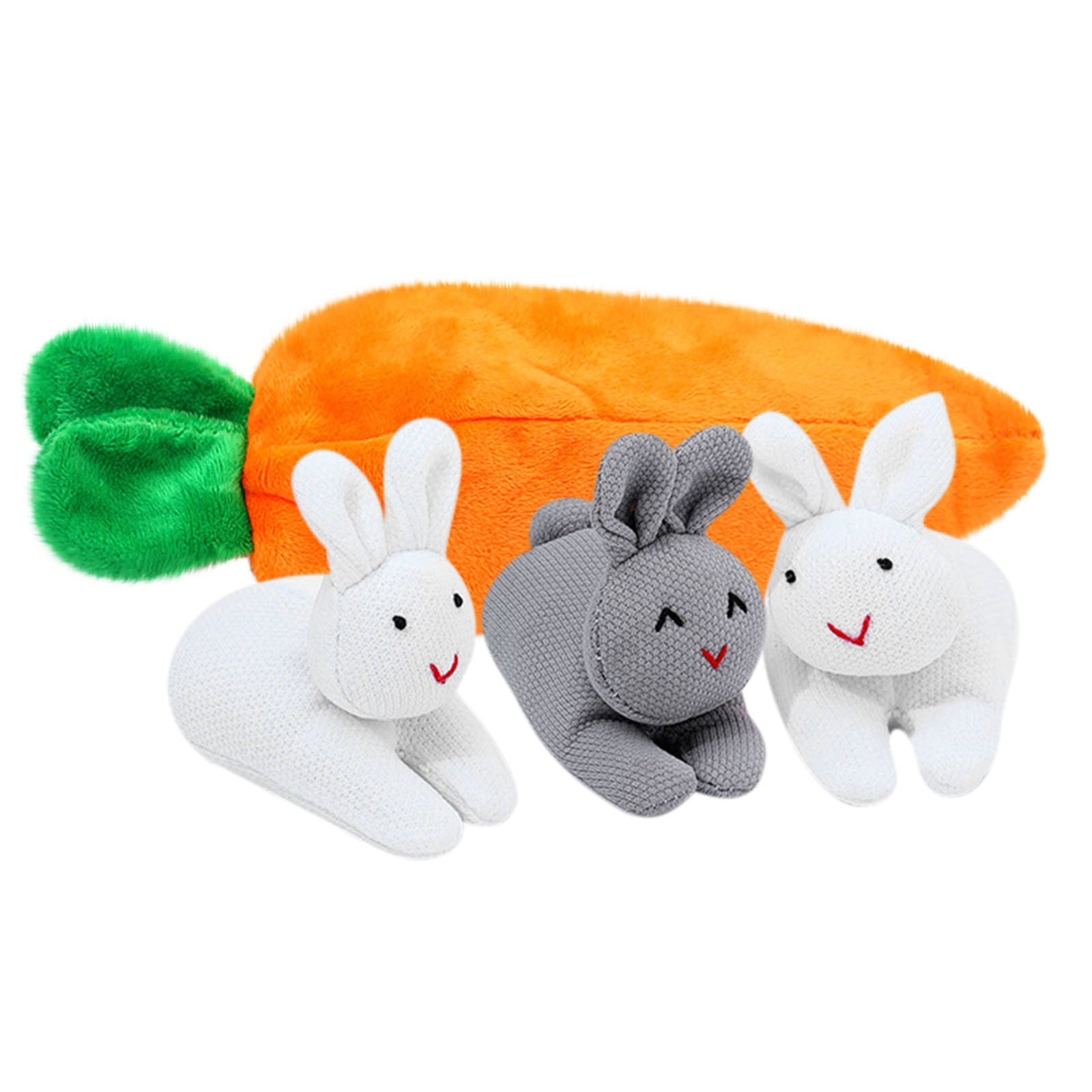 Easter Bunny Stuffed Animal Hide-and-Seek Three Bunnies In Carrot Pouch ...