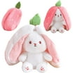 Joyivity Reversible Carrot & Strawberry Bunny Stuffed Animal, Cute Soft ...