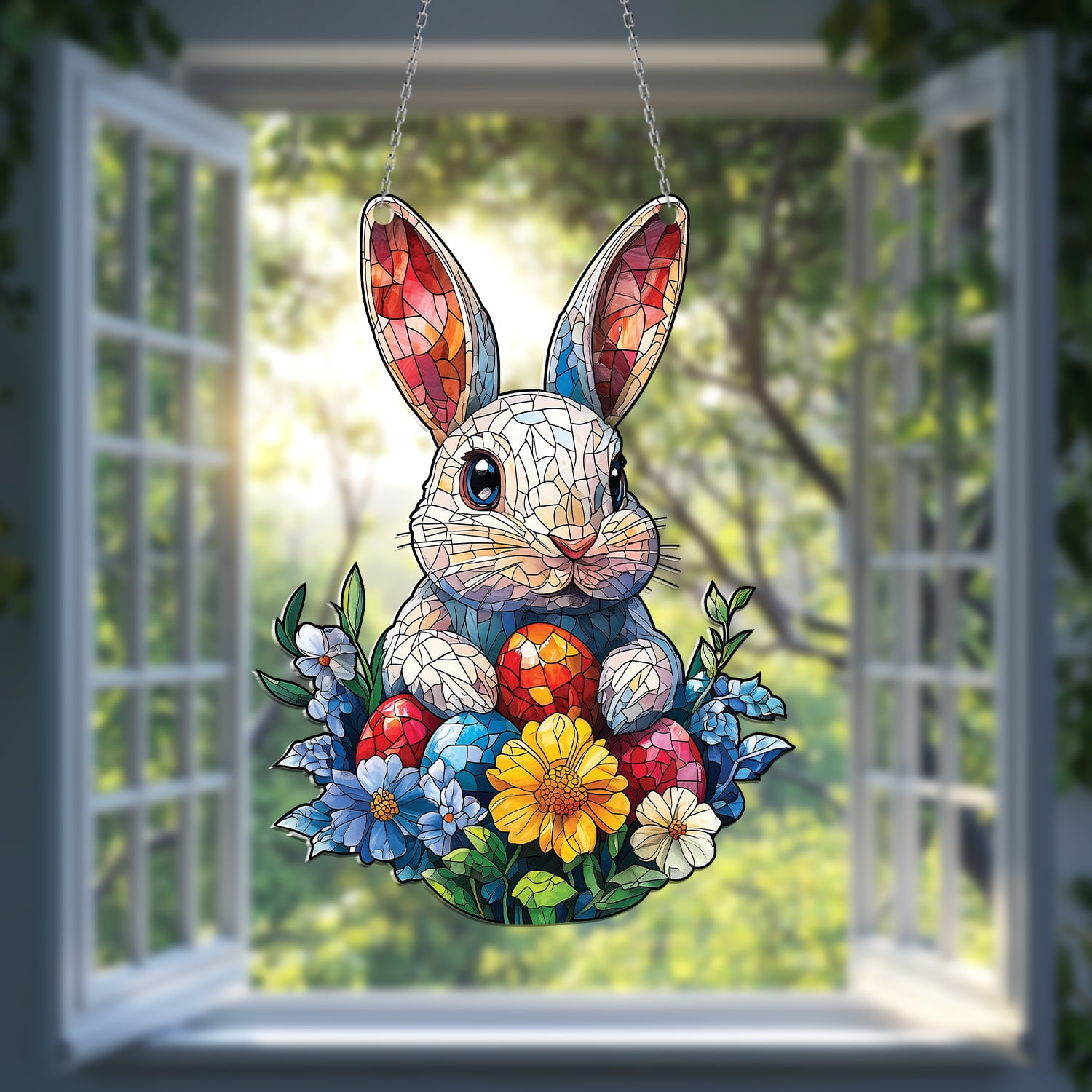 Easter Bunny Suncatcher – Handmade Window Hanging Sun Catcher – Cute ...