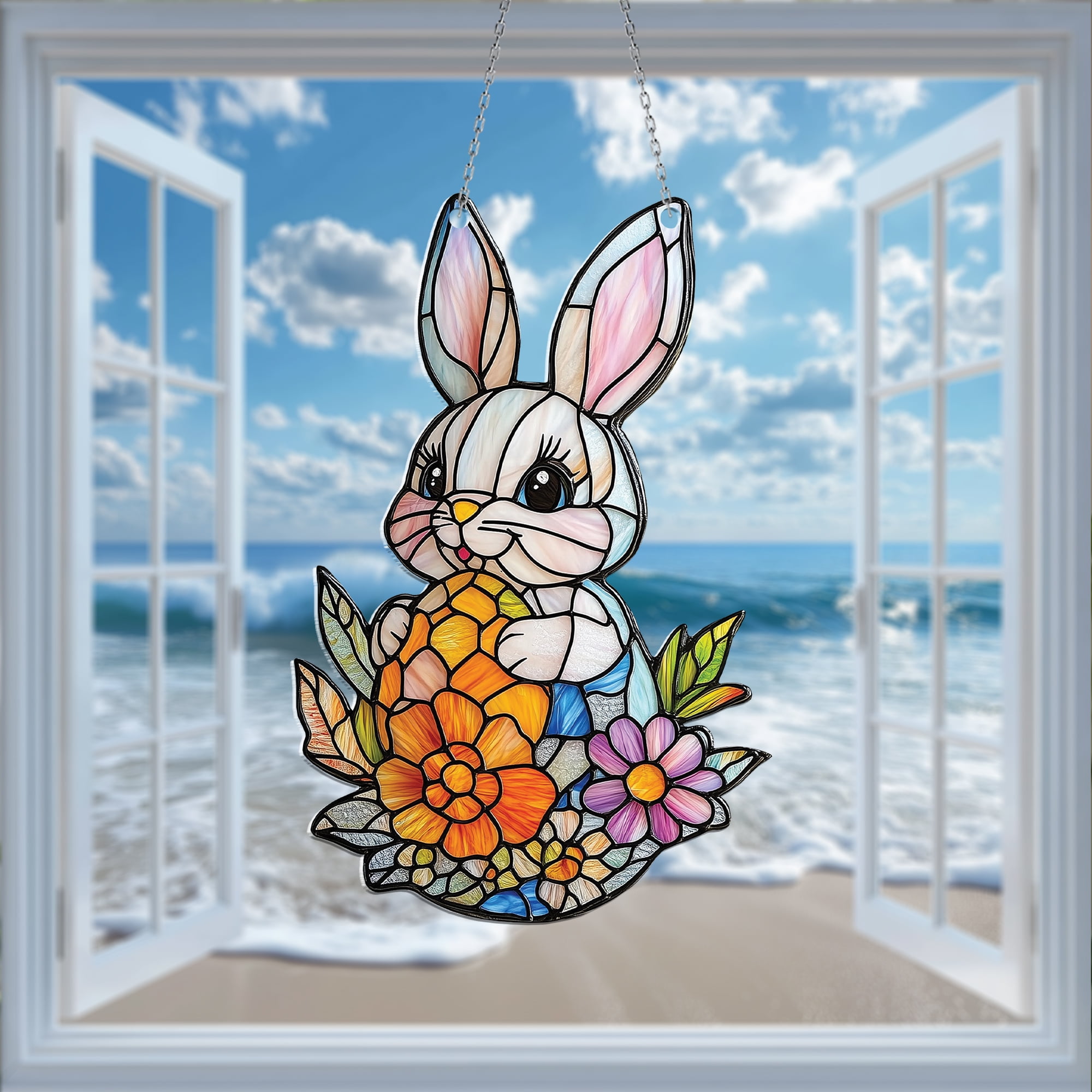 Easter Bunny Suncatcher – Handmade Window Hanging Sun Catcher – Cute ...