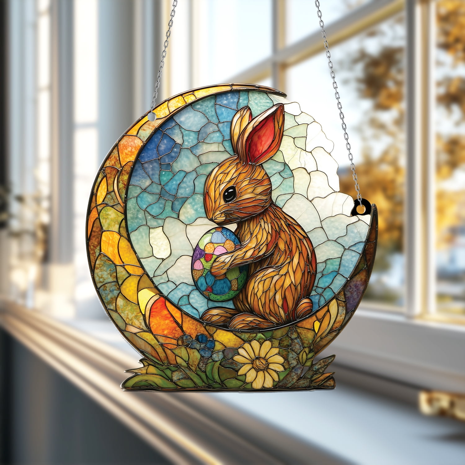 Easter Bunny Suncatcher – Handmade Window Hanging Sun Catcher – Cute ...