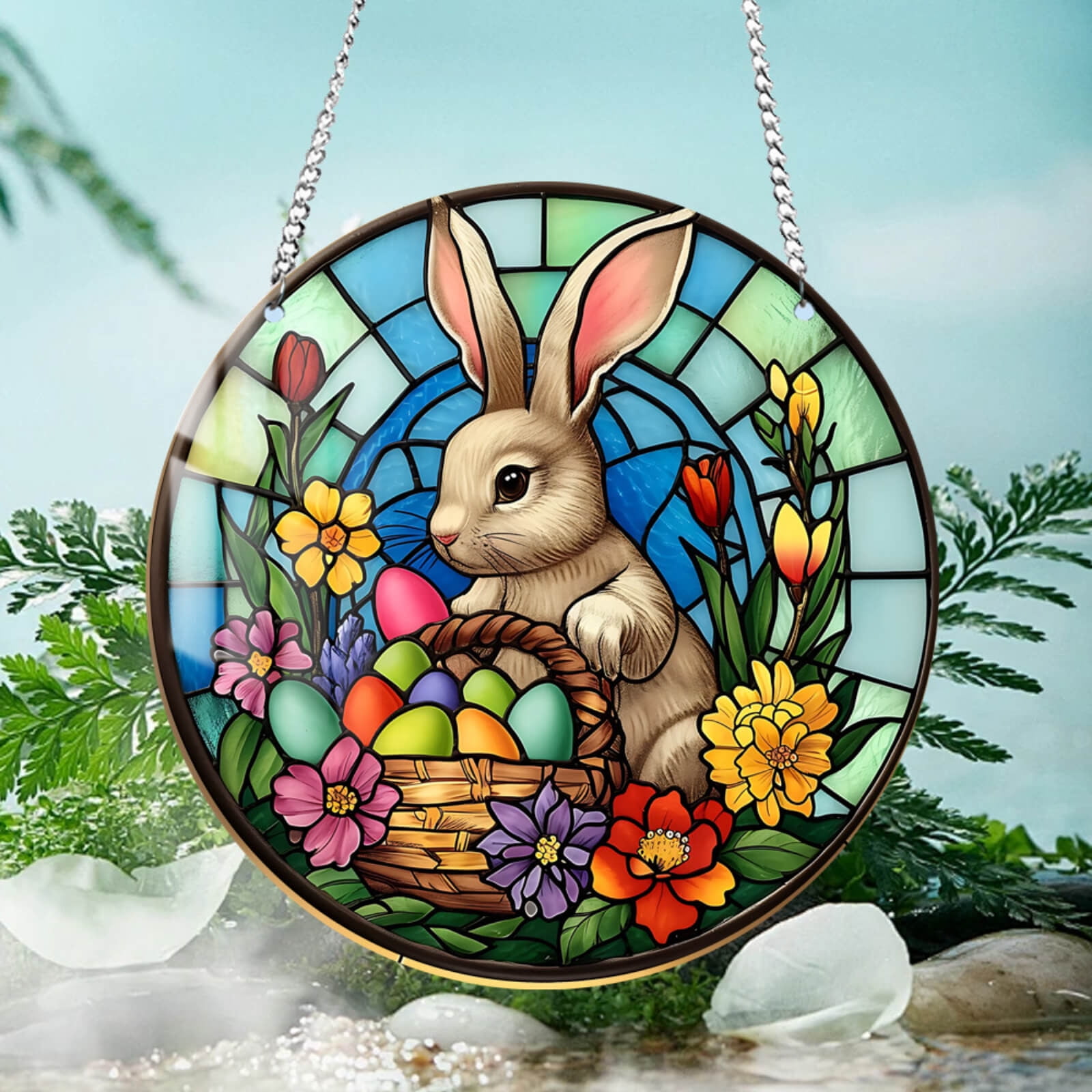 Easter Bunny Suncatchers Indoor/Outdoor Decor Window Hanging, for ...