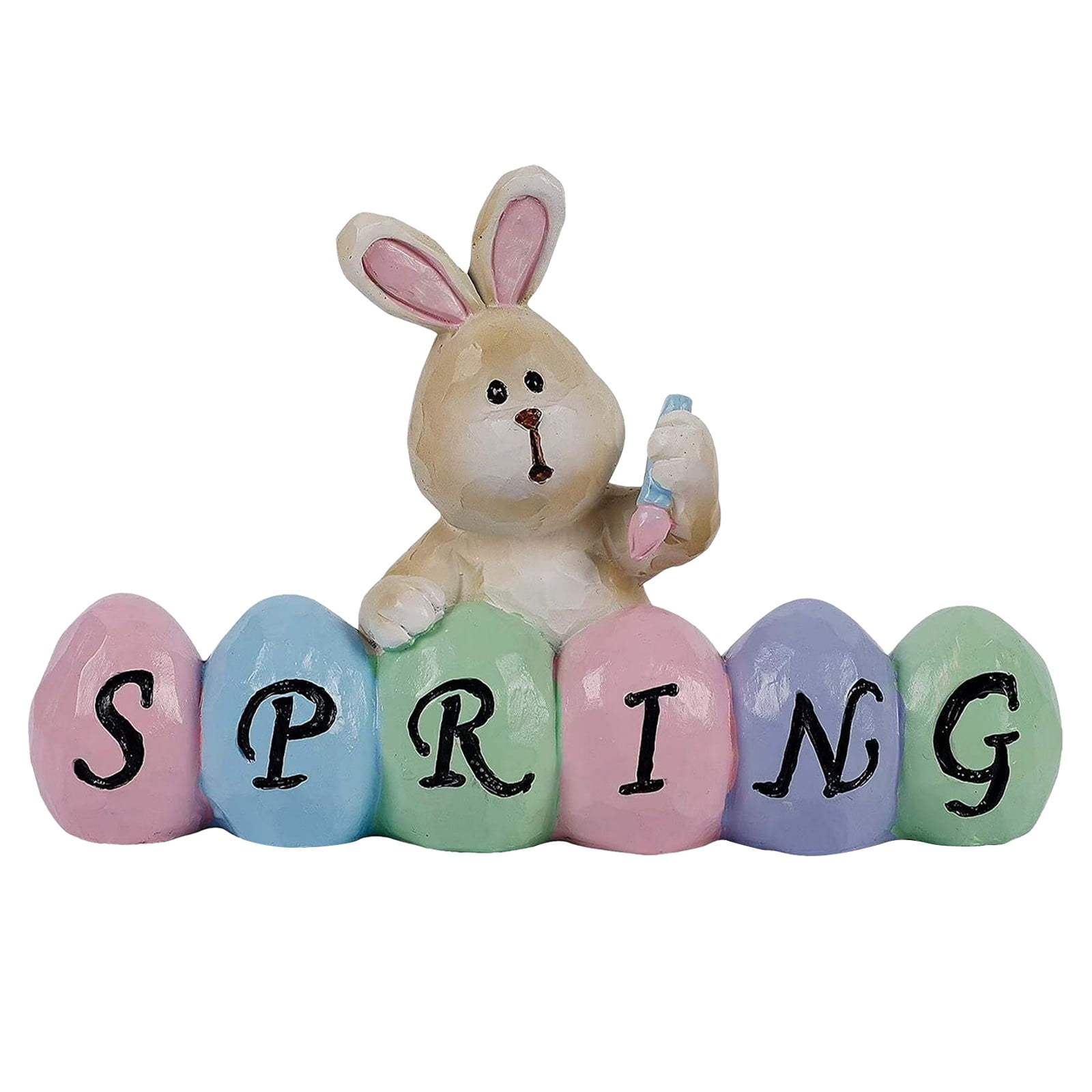 Easter Bunny Table Decor Acrylic Happy Easter Bunny & Eggs Statues ...