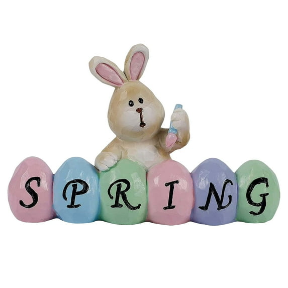 Easter Bunny Table Decor Acrylic Happy Easter Bunny & Eggs Statues ...